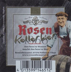 Drink Label: Rosen Keller Bier (Rosenbräu Pössneck, Germany, Federal ...