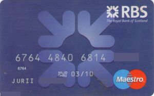 Bank Card: RBS Logo (Royal Bank of Scotland, RussiaCol:RU-MS-0419.01