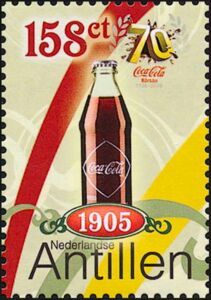Stamp: Coke Bottle from 1905 (Netherlands Antilles) (70th Anniversary ...