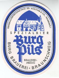 Drink Label: Burg Pils (Burg Brauerei Braunschweig, Germany, Federal ...