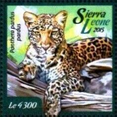 Stamp: Panthera pardus pardus (Sierra Leone) (Fauna of West Africa ...