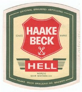 Drikkevare etiket: Haake-Beck Hell (Haake-Beck Brauerei, Bremen ...