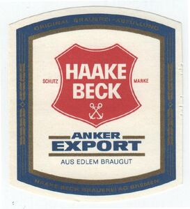 Drink Label: Haake-Beck Anker Export (Haake-Beck Brauerei, Bremen ...