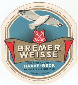 Drink Label: Haake-Beck Bremer Weisse (Haake-Beck Brauerei, Bremen ...