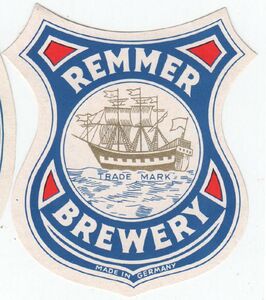 Drink Label: Remmer Beer (Bierbrauerei Remmer, Bremen, Germany, Federal ...