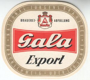 Drink Label: Gala Export (National Jürgens Brauerei, Braunschweig ...