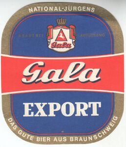 Etiqueta de bebida: Gala Export (National Jürgens Brauerei ...