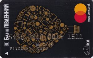 Bank Card: MasterCard Gold (Bank Pivdenny, UkraineCol:UA-MC-0603.02