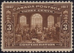 Stamp: 50th Anniversary of the Confederation 1867-1917 (Canada ...