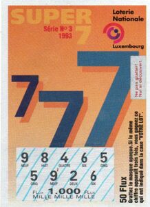 Lottery Ticket: Super 7 1993 (Scratch 03) (Loterie Nationale du ...