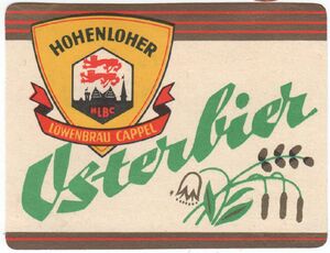 Drink Label: Hohenloher Osterbier (Löwenbräu Cappel, Germany, Federal ...