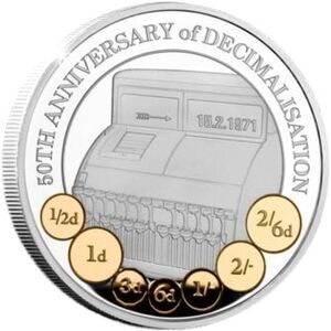 Coin: 5 Pounds (50th Anniversary of Decimalisation - Silver) (Jersey ...