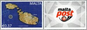 Stamp: MaltaPost logo on grey background (Malta: Personalized Stamps ...