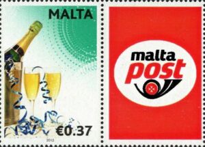 Stamp: MaltaPost logo on red background (Personalized & Private Mail ...
