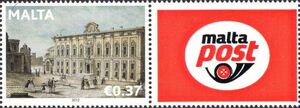 Stamp: MaltaPost logo on red background (Personalized & Private Mail ...