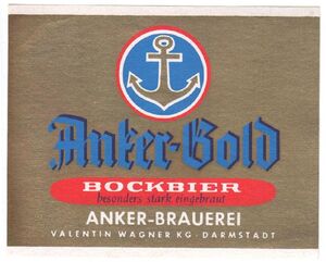 Drink Label: Anker Gold Bockbier (Anker Brauerei, Darmstadt, Germany ...