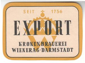 Drink Label: Kronen Export (Kronen Brauerei Wiener, Darmstadt, Germany ...
