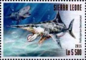 Stamp: Helicoprion bessonovi (Sierra Leone(Prehistoric Water Animals ...