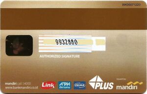 Bank Card: Mandiri Debit Gold (Bank Mandiri, IndonesiaCol:ID-VI-0080.03