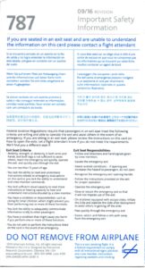 Safety Card: 787 (American Airlines, United States of AmericaCol:AAL-US ...