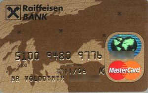 Bankkarte: Raiffeisen MasterCard Gold (Raiffeisen Bank, UkraineCol:UA ...