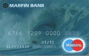 Bank Card: Marfin Bank Debit Card (Marfin Bank, UkraineCol:UA-MS-0166.02