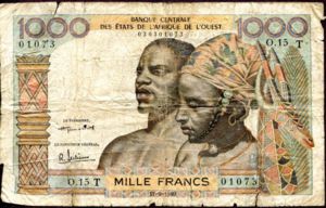 Banknote: 1,000 Francs (West African States(T for Togo) Wor:P-803 Ta