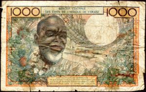 Banknote: 1,000 Francs (West African States(T for Togo) Wor:P-803 Ta