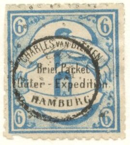 Stamp: Charles van Diemen Hamburg (Germany, Imperial Era Private Post ...