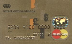 Bank Card: MasterCard Gold (InterContinentBank, UkraineCol:UA-MC-0783