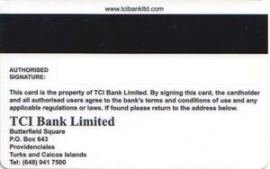 Bank Card: TCI Bank Limited (TCI Bank Limited, Turks and Caicos ...