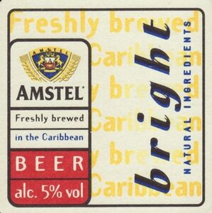 Dranketiket: Amstel Bright (Antilliaanse Brouwerij N.V., Nederlandse ...