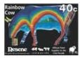 Stamp: Resene Paints Cow Parade. Rainbow Cow (New Zealand: Private Post ...