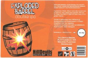 Flaschenetikett: Exploded Barrel Double IPA (Brouwerij Hilldevils ...