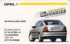 Pocket Calendar: Autohaus Sauske (Germany, Federal Republic(Cars) Col ...