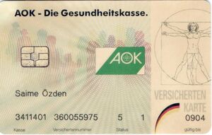 Functional Card: AOK - Die Gesundheitskasse (Insurance, Germany, Federal Republic(AOK – Die ...