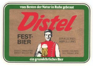 Drink Label: Distel Festbier (Brauerei Bauer Distelhausen, Germany ...