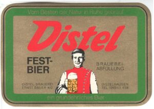 Drink Label: Distel Festbier (Brauerei Bauer Distelhausen, Germany ...