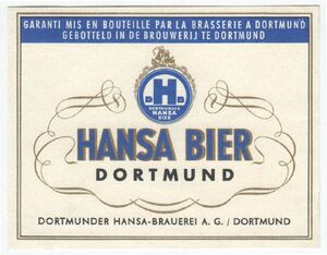 Drink Label: Hansa Bier (Dortmunder Hansa-Brauerei, Germany, Federal ...