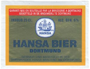 Drink Label: Hansa Bier (Dortmunder Hansa-Brauerei, Germany, Federal ...