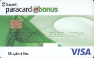 Bank Card: Paracard Bonus (Garanti Bankası, Türkiye (Turkey)Col:TR-VI-0475
