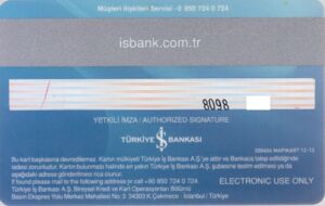 Bank Card: Bankamatik (Türkiye İş Bankası, Turkey) Col:TR-VE-0007.05