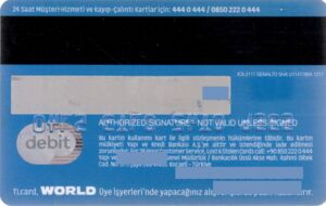 Bank Card: TLcard (Yapi Kredi Bankasi, Türkiye (Turkey)Col:TR-MC-0505