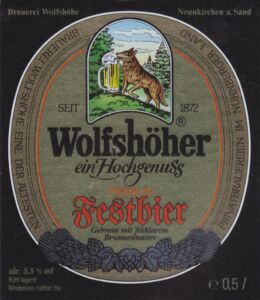 Drink Label: Wolfshoher Festbier (Wolfshöher Privatbrauerei, Germany ...