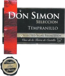 Drink Label: Don Simon Seleccion Tempranillo (J. García Carrión La ...