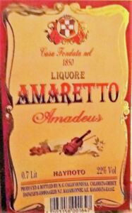 Drink Label: Amaretto Amadeus (Callicounis N.G. S. A., GreeceCol:GR-LIQ ...