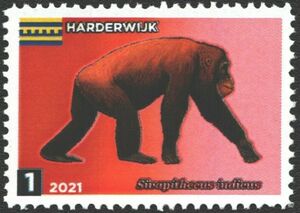 Stamp: Prehistoric primates - Sivapithecus indicus (Netherlands ...