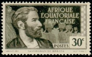 Stamp: French Explorer Pierre Savorgnan de Brazza (1852-1905) (French ...