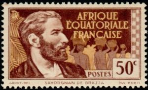 Stamp: French Explorer Pierre Savorgnan de Brazza (1852-1905) (French ...
