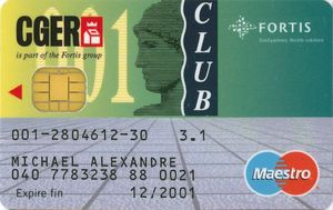 Tarjeta de Banco: CGER 001 Club - FORTIS (ASLK-CGER Fortis Bank ...